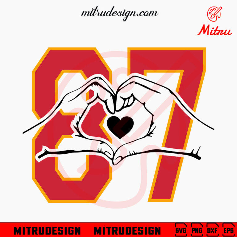 Taylor Swift Heart Hand 87 SVG, Swiftie Chiefs SVG, Taylor Kelce Love ...