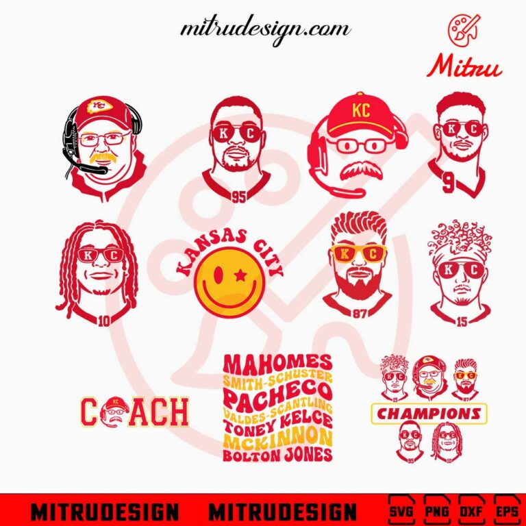 KC Chiefs Players And Coach Bundle SVG, Andy Reid SVG, Patrick Mahomes ...