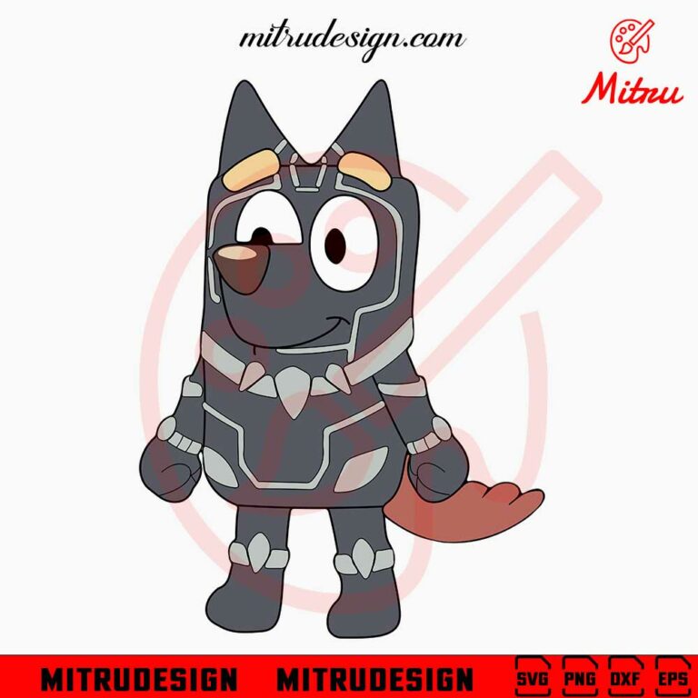 Bluey Black Panther SVG, Bluey Marvel Superhero SVG, PNG, DXF, EPS ...