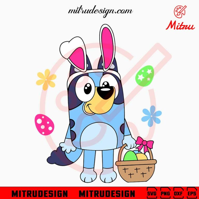 Bluey Easter Bunny SVG, Bluey Happy Easter SVG, PNG, DXF, EPS, Cut ...