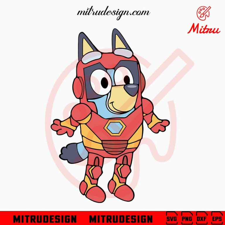 Bluey Iron Man Costume SVG, Cute Iron Man Superhero SVG, PNG, DXF, EPS ...
