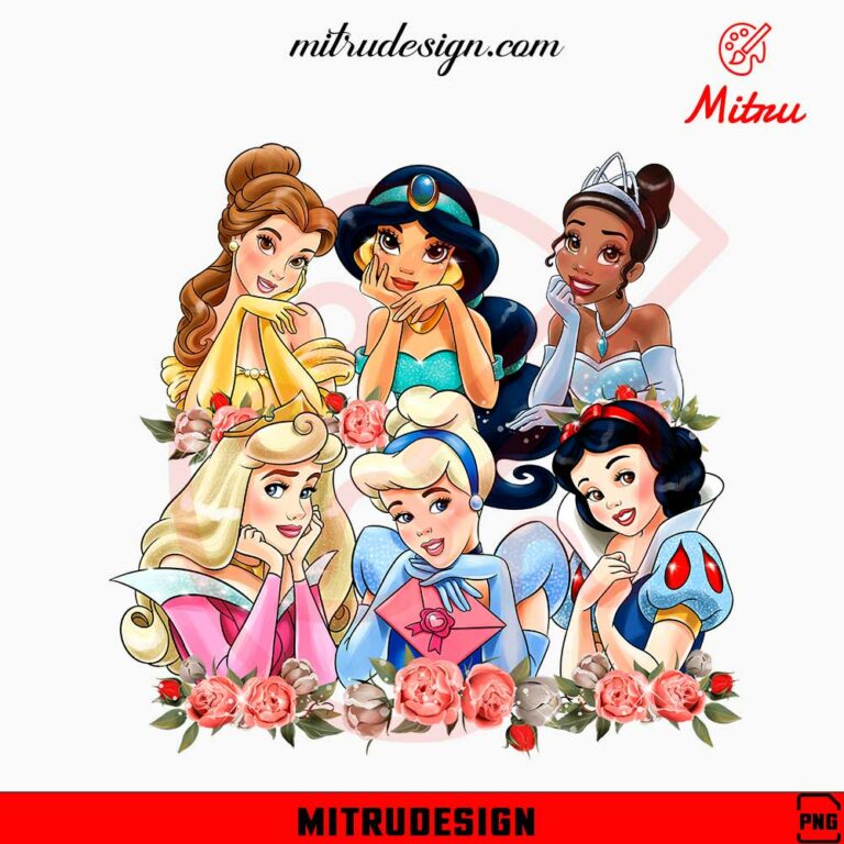 Disney Princess Flowers PNG, Belle, Snow White, Cinderella PNG, Instant ...