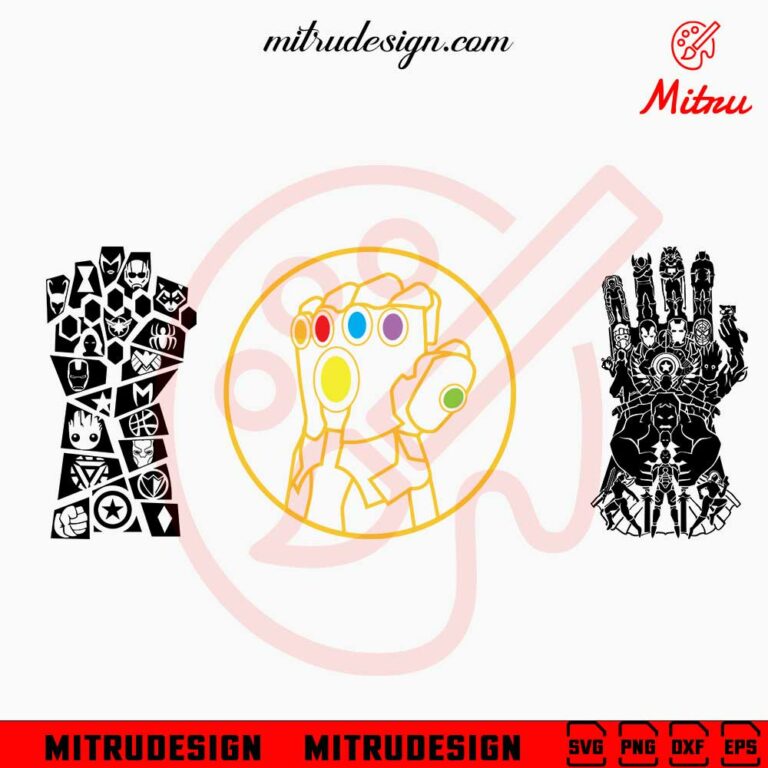 Infinity Gauntlet Bundle SVG, Avengers SVG, Thanos Hand SVG, PNG, DXF ...