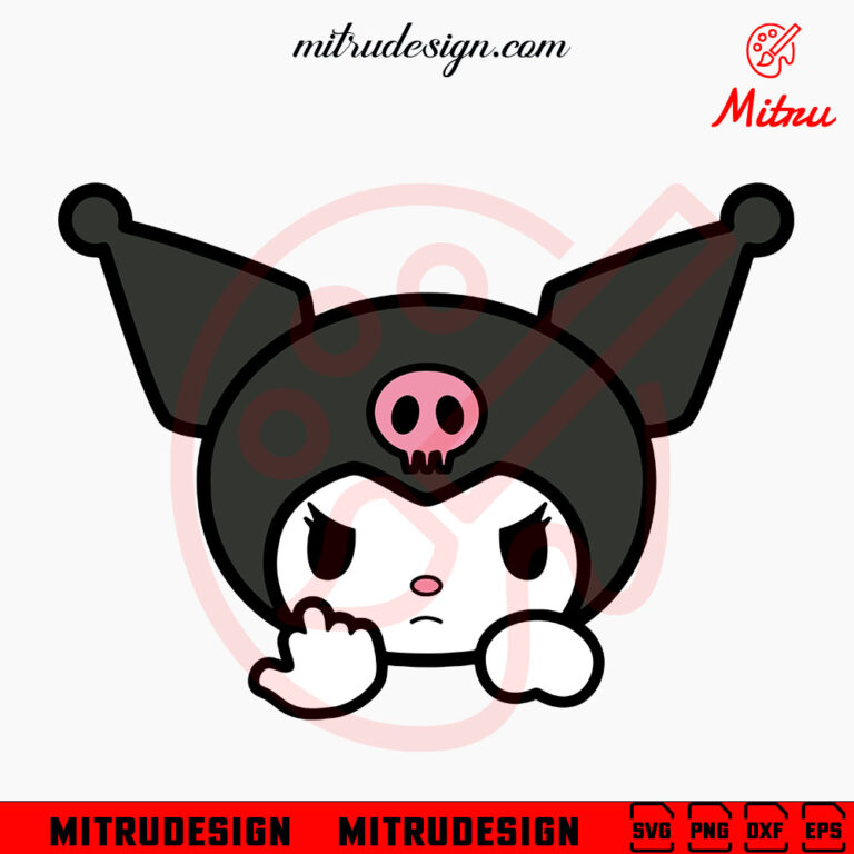 Kuromi Middle Finger SVG, Kawaii Sanrio SVG, PNG, DXF, EPS, Cutting ...