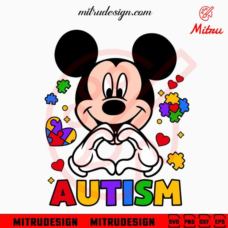 Mickey Mouse Autism SVG, Funny Autism Awareness SVG, Autism Support SVG ...