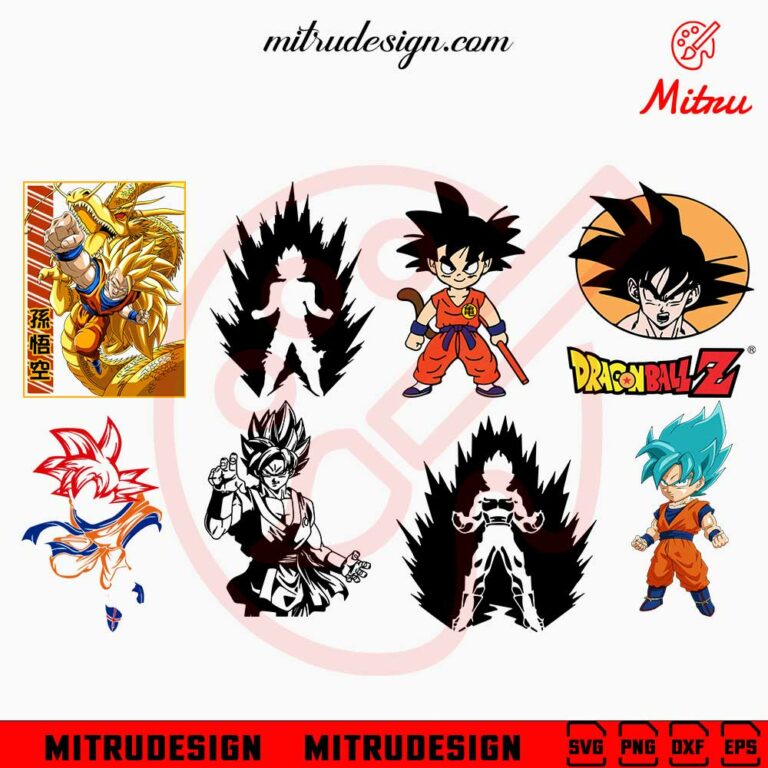 Son Goku Bundle SVG, Kakarot SVG, Dragon Ball SVG, PNG, DXF, EPS, Files ...