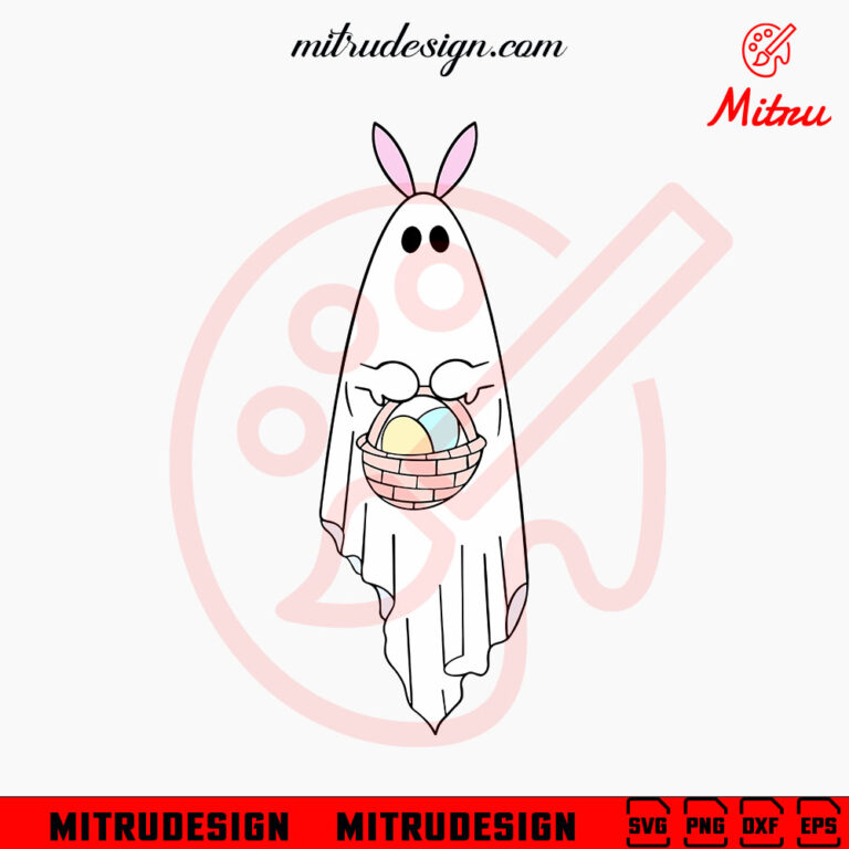 Bunny Ghost With Easter Eggs SVG, Spooky Easter SVG, PNG, DXF, EPS ...