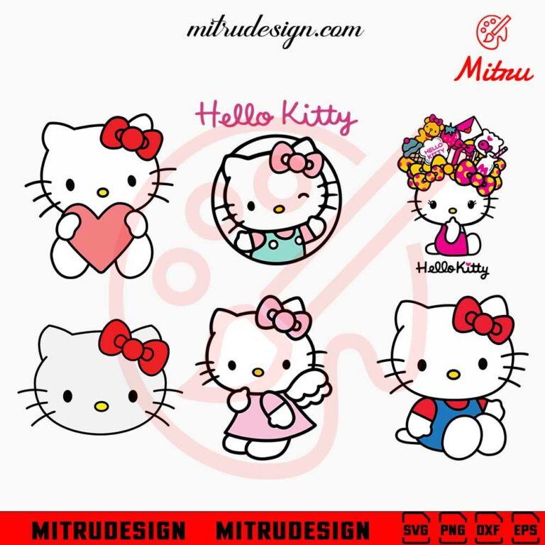 Hello Kitty Bundle SVG, Kitty White SVG, Kwaii Cat Sanrio SVG, PNG, DXF ...