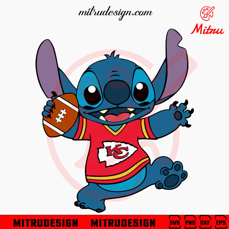 Stitch Kansas City Chiefs SVG, Cartoon Chiefs SVG, Cute Stitch Football ...
