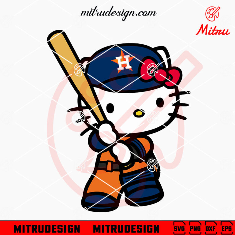 Cute Hello Kitty Pink Astros SVG, Houston Astros Baseball Girl SVG, PNG ...