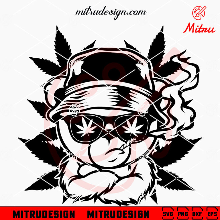 Teddy Bear Smoking Weed Free Svg Stoner Bear Svg Funny 420 Svg Png Dxf Eps Cricut