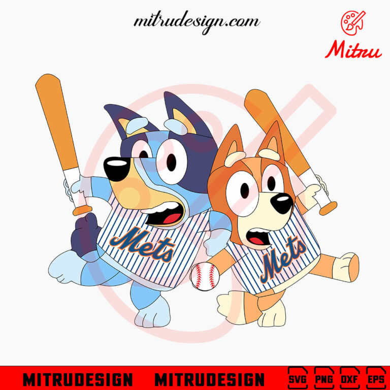 Bluey New York Mets SVG, Bluey Bingo NY Mets Baseball SVG, PNG, DXF ...