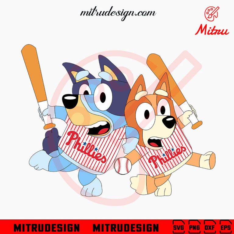 Bluey Philadelphia Phillies SVG, Bluey Bingo Philly Baseball SVG, PNG ...