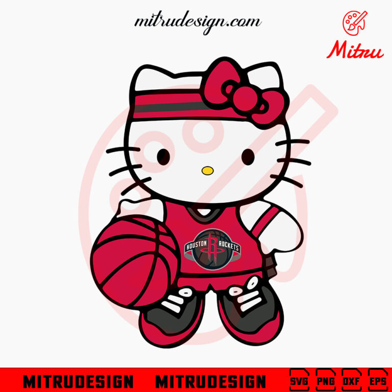 Hello Kitty Houston Rockets SVG, Rockets Basketball Kitty White SVG ...