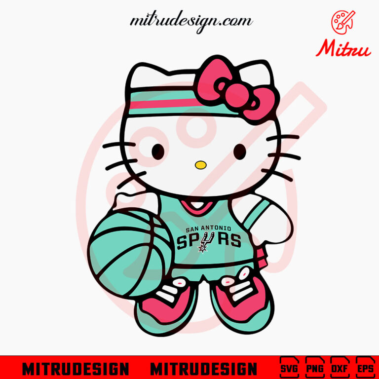 Hello Kitty San Antonio Spurs SVG, Cute Spurs Basketball SVG, PNG, DXF ...