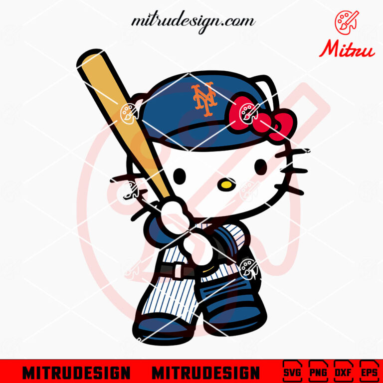 Hello Kitty Mets Baseball SVG, Cute New York Mets SVG, PNG, DXF, EPS ...