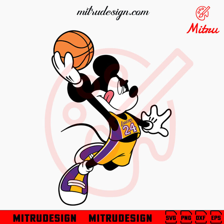 Mickey Mouse Los Angeles Lakers SVG, Mickey Kobe Bryant SVG, Cutting ...