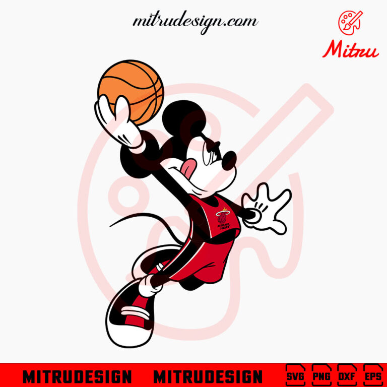 Mickey Mouse Miami Heat SVG, Disney Miami Basketball SVG, PNG, DXF, EPS ...