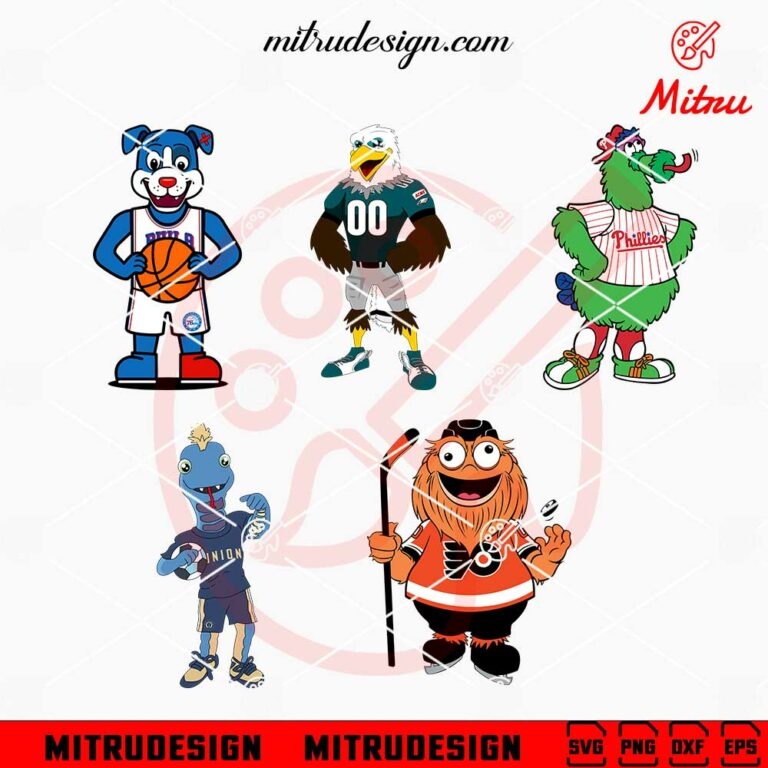Philadelphia Sports Mascot Bundle SVG, Franklin The Dog, Phanatic ...