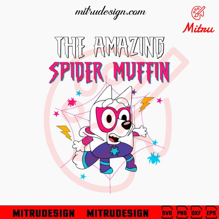 The Amazing Spider Muffin SVG, Bluey Muffin Spider Man Gwen SVG, PNG ...