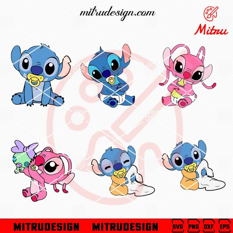 Baby Stitch Angel SVG, Cute Lilo And Stitch SVG, PNG, DXF, EPS, Cut ...