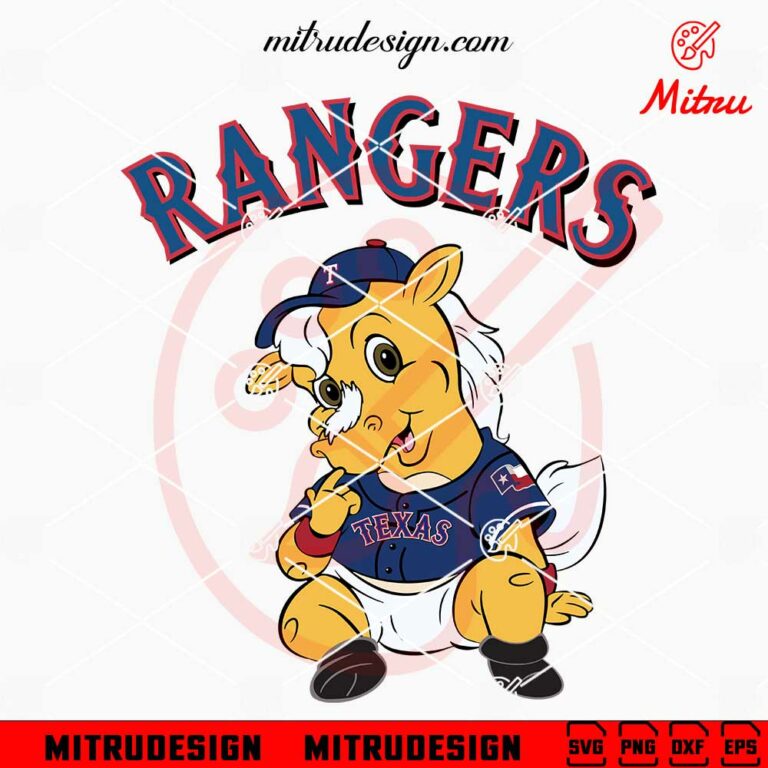 Baby Rangers Captain Mascot SVG, Cute Texas Rangers Horse SVG, PNG, DXF ...