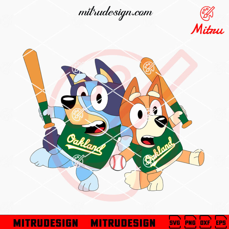 Bluey Oakland Athletics SVG, Bluey Bingo Athletics Baseball SVG, PNG ...