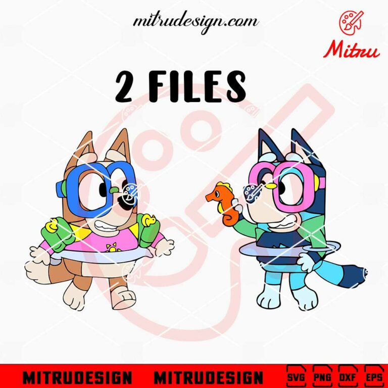 Bluey Swimming Pool SVG, Bluey Bingo Summer SVG, PNG, DXF, EPS, Cricut ...