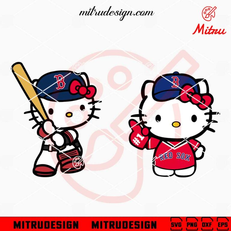 Hello Kitty Boston Red Sox SVG, PNG, DXF, EPS, Files For Shirt ...