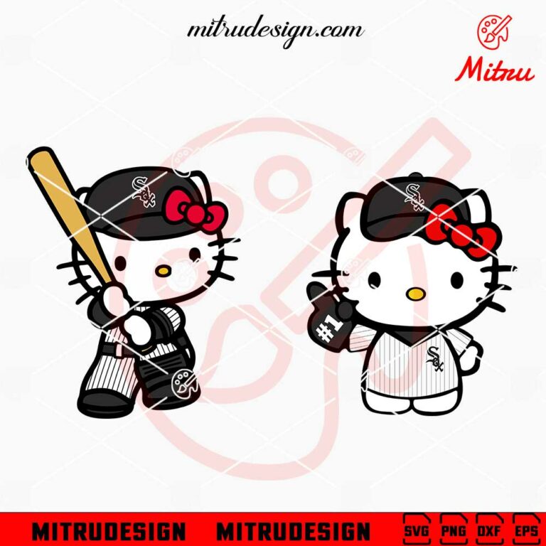 Hello Kitty Chicago White Sox SVG, PNG, DXF, EPS, Digital Instant ...