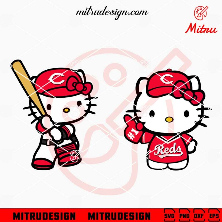 Hello Kitty Cincinnati Reds SVG, PNG, DXF, EPS, Design Download ...