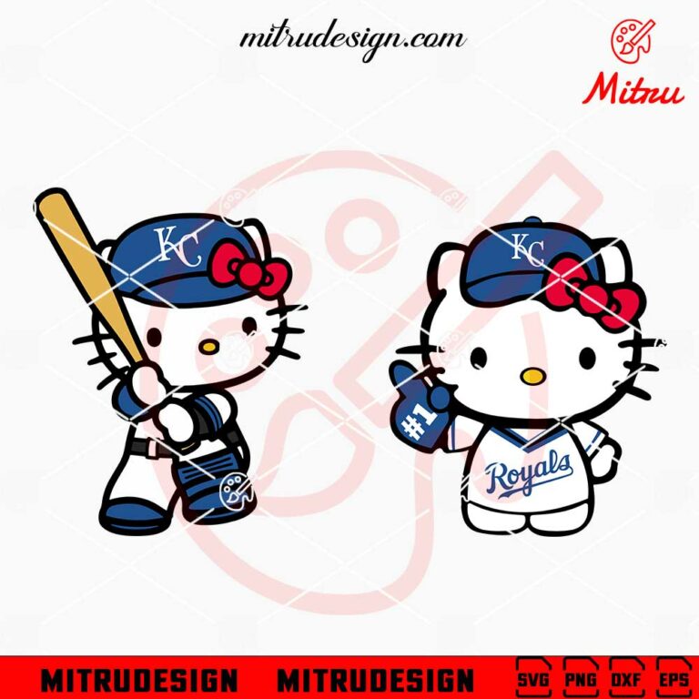 Hello Kitty Kansas City Royals SVG, PNG, DXF, EPS, Cricut Silhouette ...