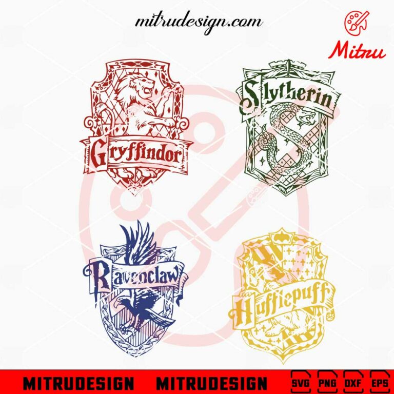 Hogwarts Houses SVG, Gryffindor, Hufflepuff, Ravenclaw, Slytherin SVG ...