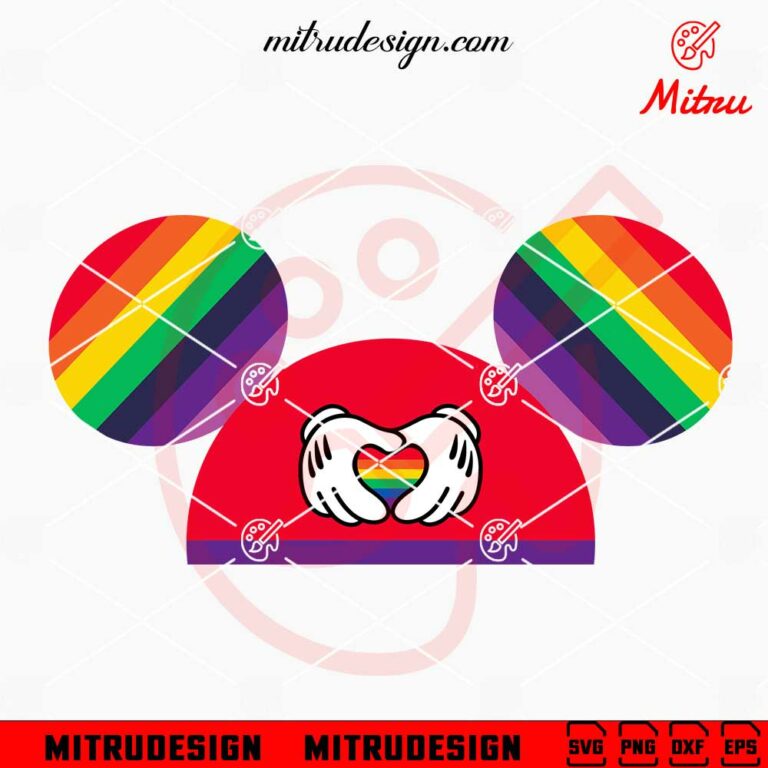Mickey Mouse Ears Hat LGBT SVG, Cute LGBT Pride SVG, PNG, DXF, EPS, Cut ...