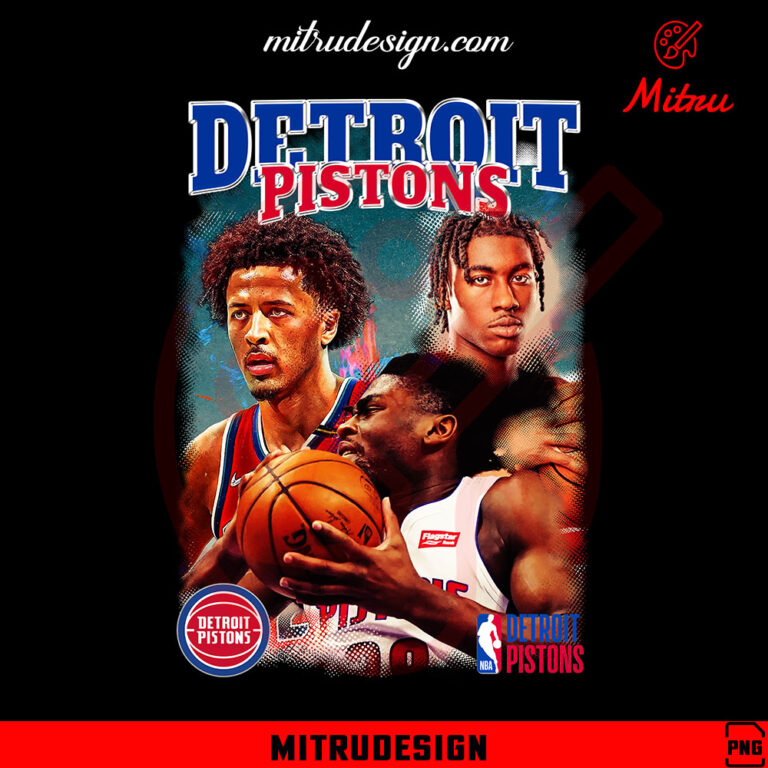 Vintage Detroit Pistons PNG, Pistons Basketball NBA Bootleg PNG, Design ...