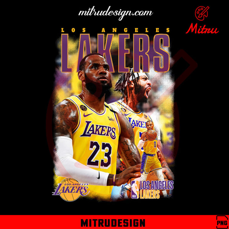 Vintage Los Angeles Lakers PNG, LA Lakers NBA Team Bootleg PNG, For Tee ...