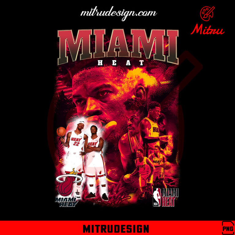 Vintage Miami Heat PNG, Miami Basketball Team Bootleg PNG, Sublimation ...