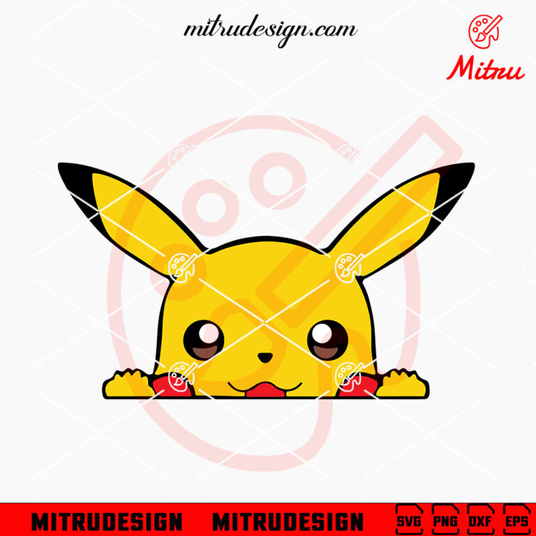 Pikachu Peeking SVG, Cute Pokemon SVG, PNG, DXF, EPS, Files - mitrudesign.com