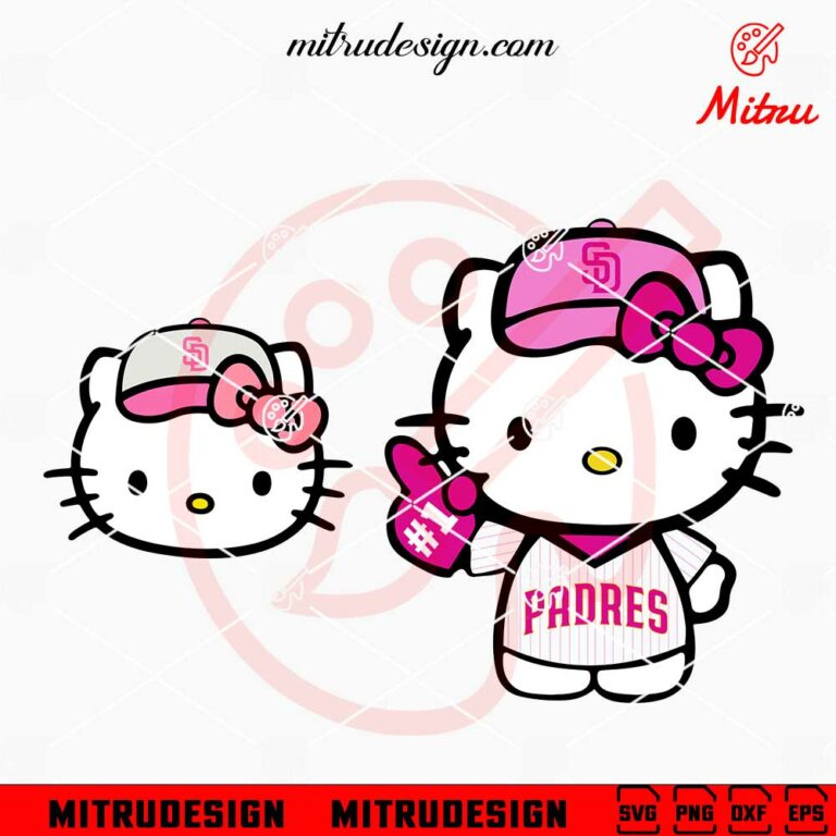 Pink Kitty San Diego Padres SVG, Kitty Girl San Diego Baseball SVG, For ...