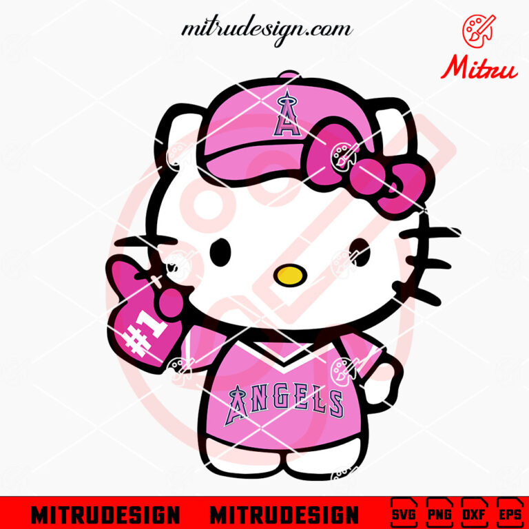 Pink Hello Kitty Los Angeles Angels SVG, PNG, DXF, EPS, Cut Files ...