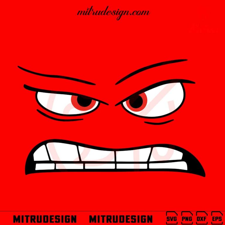 Anger Inside Out Face SVG, Funny Inside Out SVG, PNG, DXF, EPS, For ...