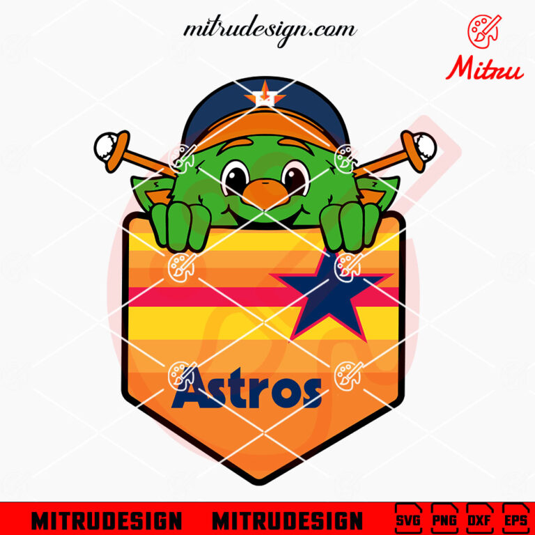 Houston Astros Orbit Mascot Peeking Pocket SVG, PNG, DXF, EPS, For ...