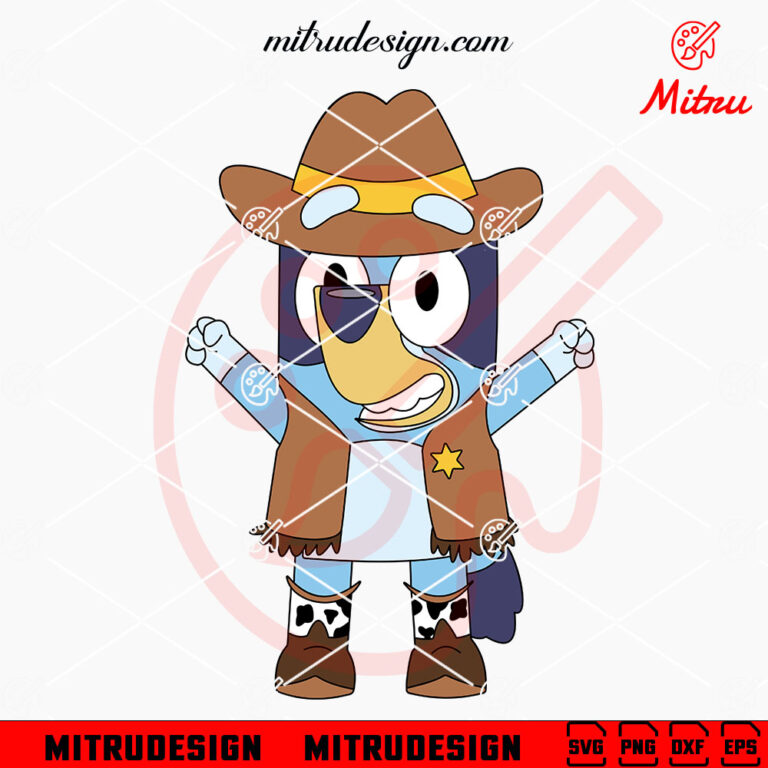 Bluey Western Cowboy SVG, PNG, DXF, EPS, Digital Download - mitrudesign.com