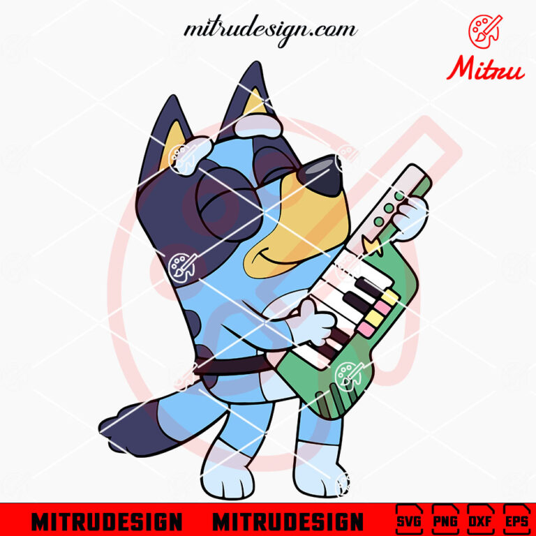 Bluey Keytar SVG, Bluey Cartoon Music SVG, PNG, DXF, EPS, Cutting Files ...