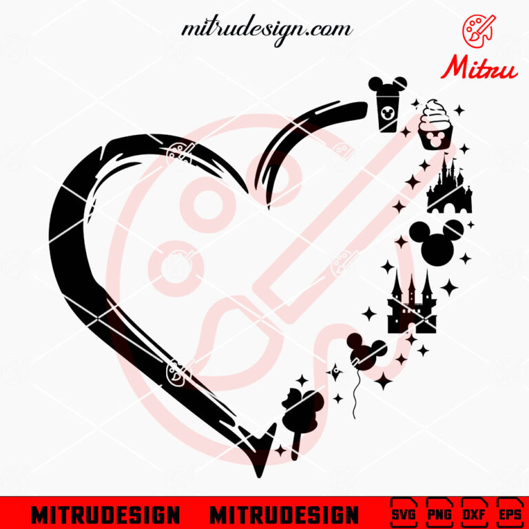 Disney Heart SVG, Disneyland Love SVG, Disney World Vacation SVG, PNG ...