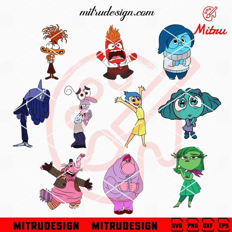 Inside Out Characters SVG Bundle, Disgust, Sadness, Bing Bong, Anger ...