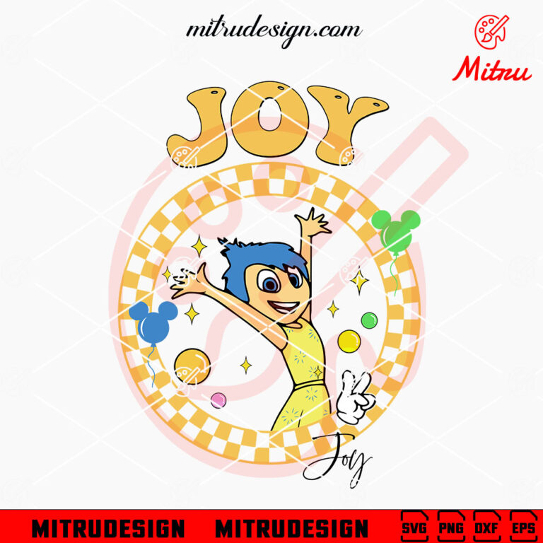 Joy Inside Out Retro Checkered SVG, Cute Joy Disney SVG, PNG, DXF, EPS ...