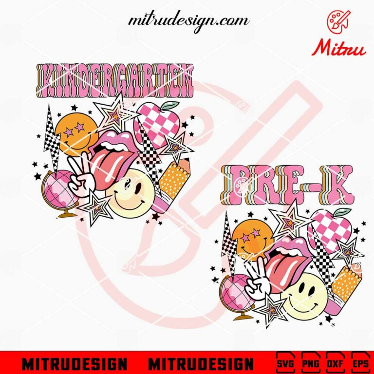 Retro Pre K And Kindergarten SVG, Preschool SVG, School Kid SVG, PNG ...