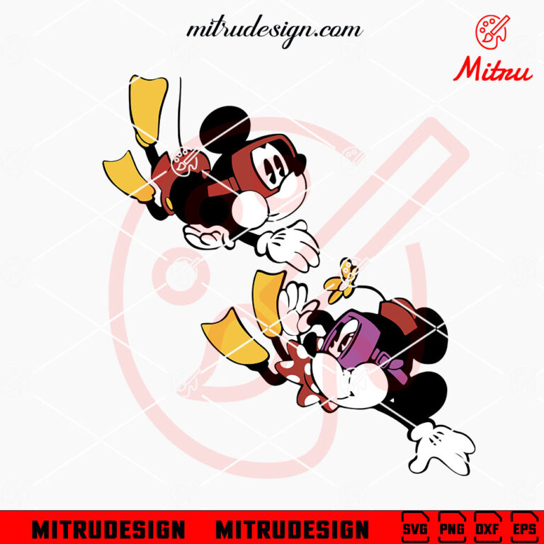 Mickey Minnie Swimming SVG, Summer Beach SVG, Cute Swim SVG, PNG, DXF ...