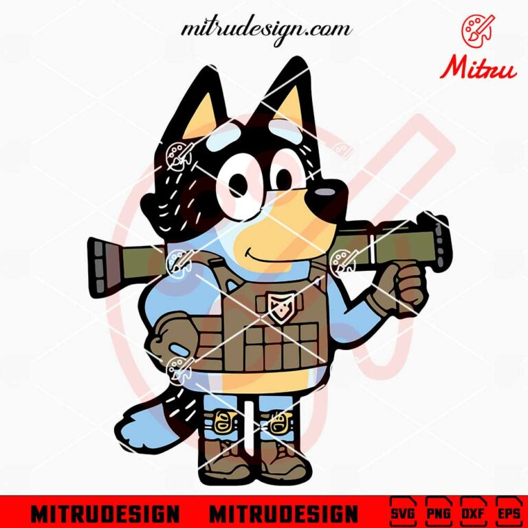 Bandit Heeler Military Army SVG, Funny Bluey Dad Veteran SVG, PNG, DXF ...